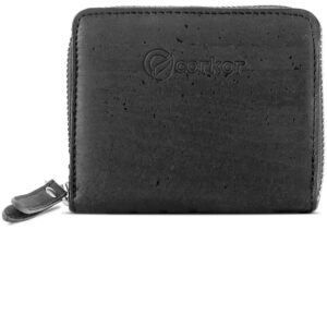 corkor cork rfid square wallet – women’s wallet - rfid blocking - vegan leather – cruelty free – eco friendly - black