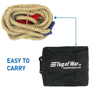 33 Foot TUG of WAR Rope with Flag – Kids and Adults Family Game – Team Building – Soft Rope - Professional Long Lasting - Extra Thick for Easier GRIPPING