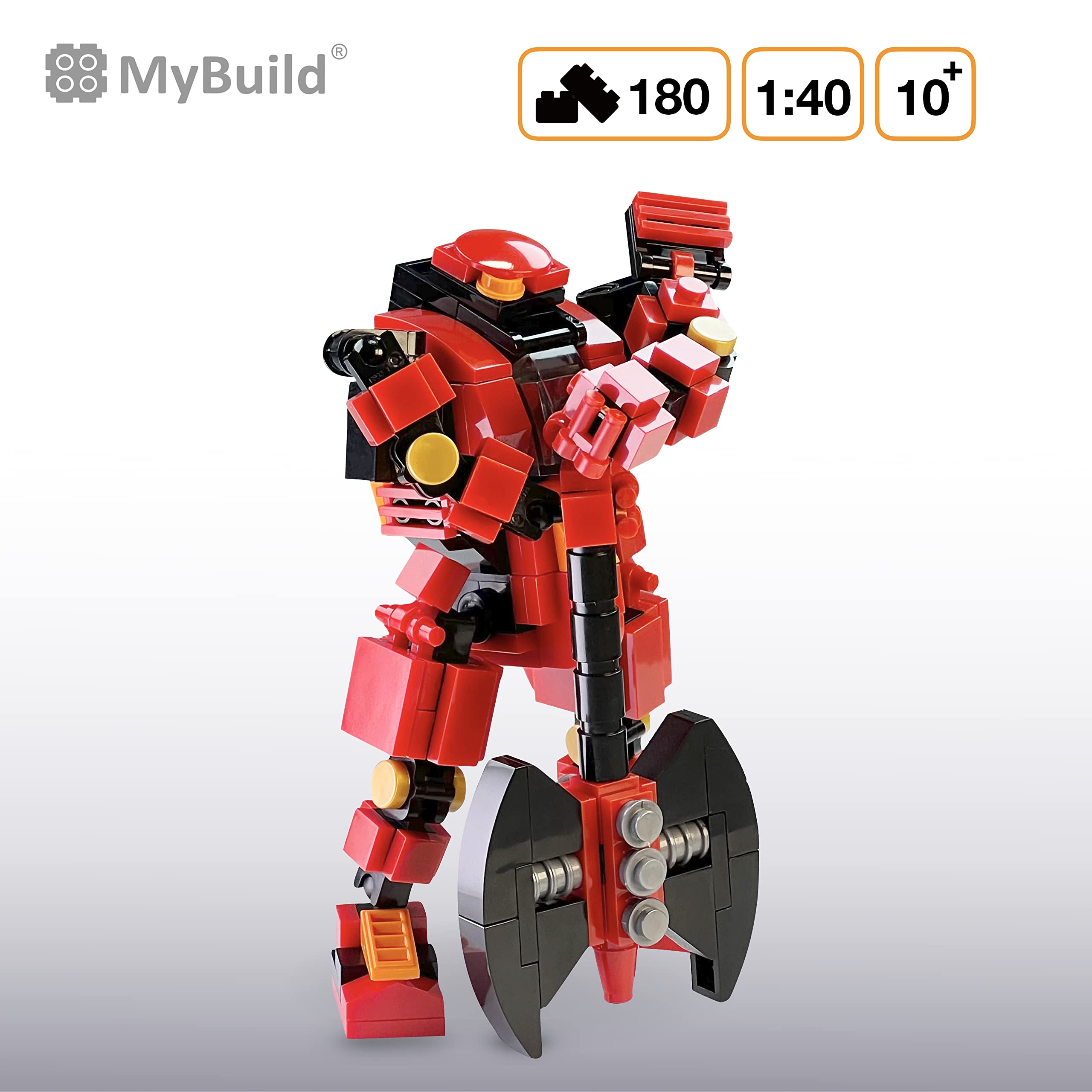 MyBuild Mecha Frame Rita 5006 - Red Robot Armor Mech Suit, Sci-Fi Building Bricks Mecha Building Kit