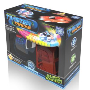 Mindscope Twister Tracks Neon Glow in The Dark Add On Emergency Car Series Set of 2 (Police Car and Fire Truck)