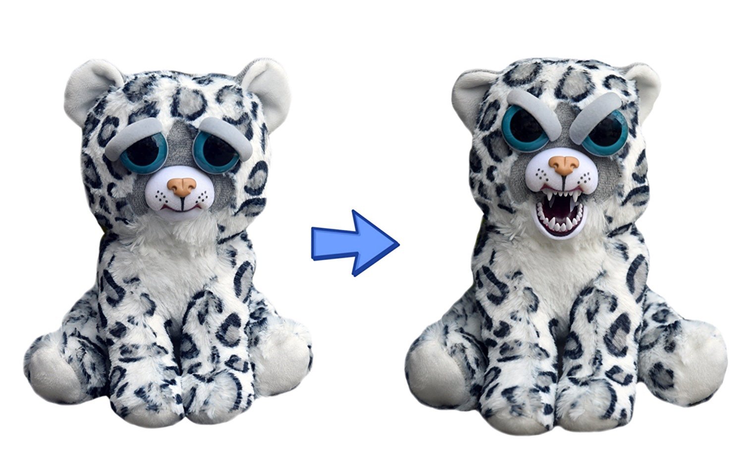 William Mark Corp Feisty Pets: Lethal Lena- Adorable 8.5"" Plush Stuffed Snow Leopard That Turns Feisty with a Squeeze