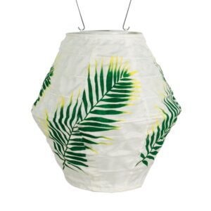 allsop home & garden 31861 soju canvas green palm solar lantern,