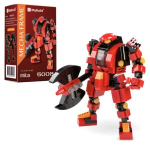 mybuild mecha frame rita 5006 - red robot armor mech suit, sci-fi building bricks mecha building kit