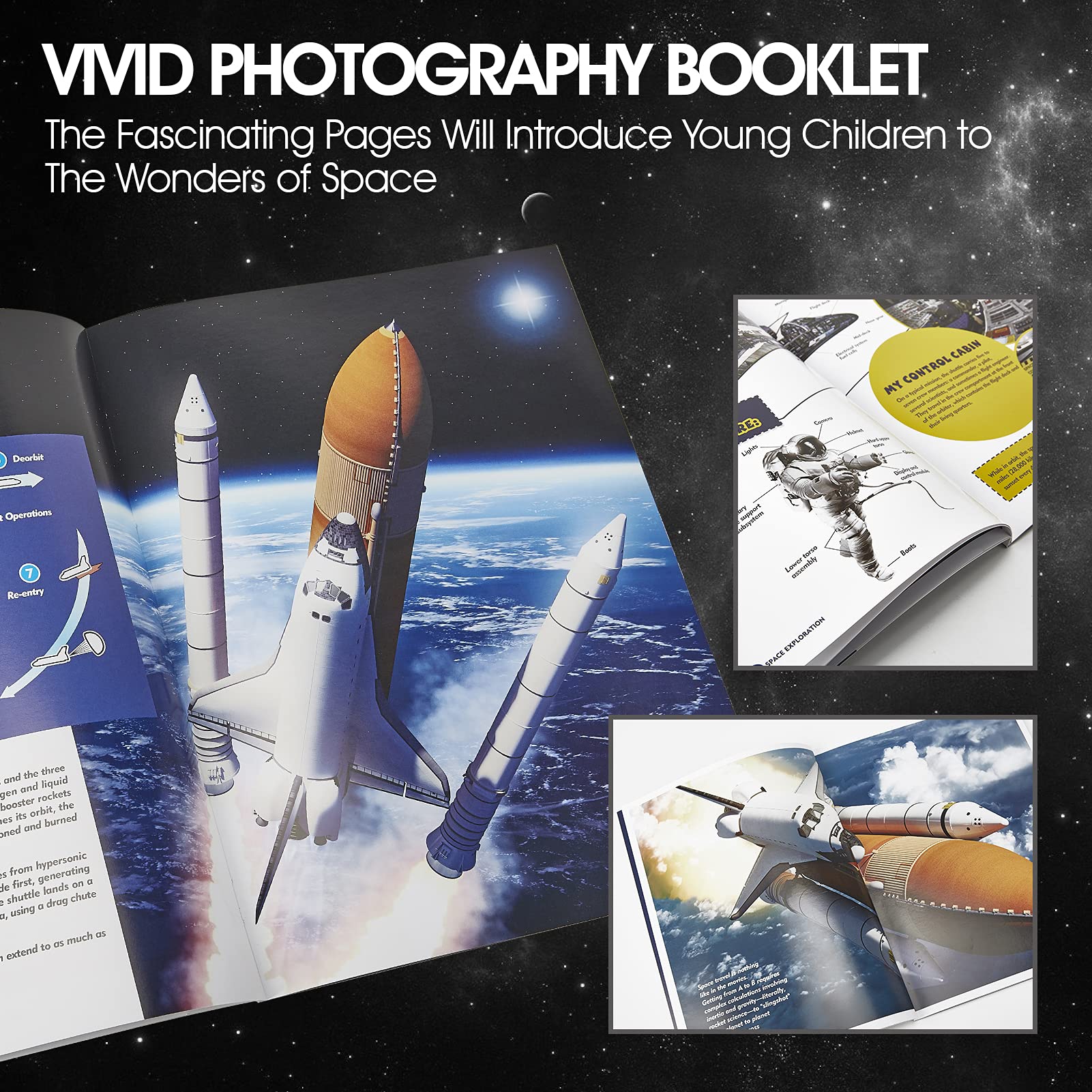 3D Puzzles for Kids Ages 3-5 4-8 National Geographic NASA Space Shuttle Rocket Ship, Space Toys for Kids 3-5 Space Toys for Boys 5-8, Space Exploration with Booklet, Toys for 5 Year Old Boys Girls