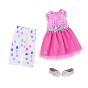 glitter girls by battat - stay sparkly dress & leggings regular outfit - 14" doll clothes & accessories for girls age 3 & up – children’s toys