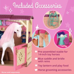 Glitter Girls – All Asparkle Acres Riding Stable Set – Accessory for 14-inch horses - 14-inch Doll Accessories and Clothes for Girls Age 3 and Up – Children’s Toys (GG57000Z)