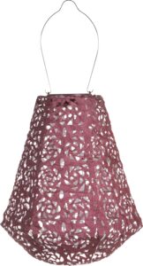 allsop soji stella - prism - 11" outdoor solar lantern - metallic orchid