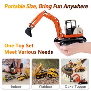 iPlay, iLearn Heavy Duty Construction Site Playset, Metal Dump Truck, Excavator Digger Backhoe, Tractor Bulldozer Diecast Vehicle, Outdoor Sandbox Car Toy, Birthday Gift 3 4 5 Year Old Boy Kid Toddler