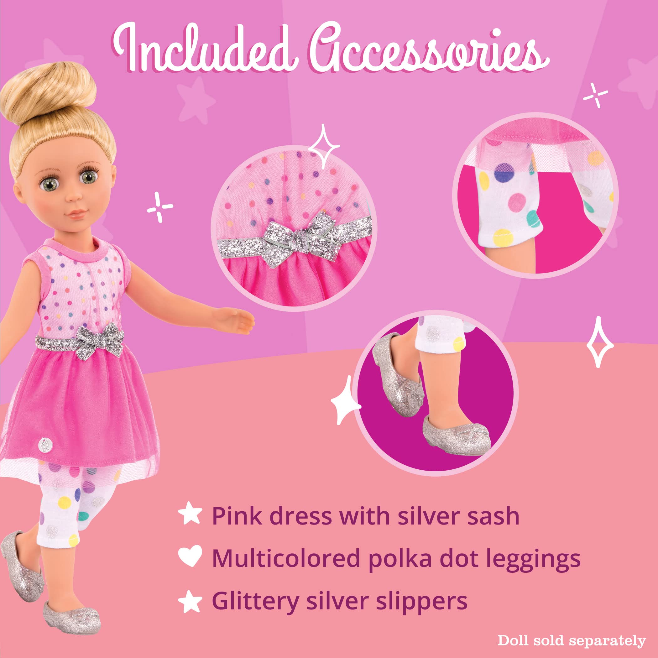 Glitter Girls by Battat - Stay Sparkly Dress & Leggings Regular Outfit - 14" Doll Clothes & Accessories For Girls Age 3 & Up – Children’S Toys