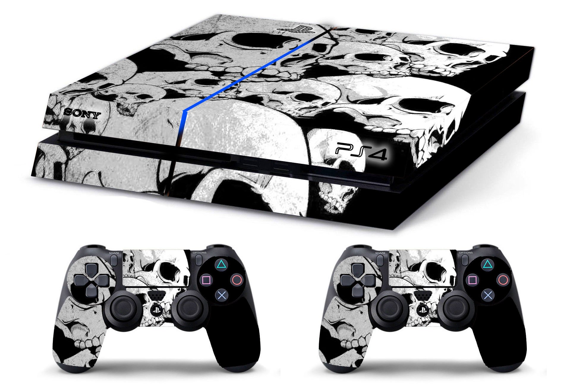 Skin Ps4 Old - SKULLS DEATH - limited edition DECAL COVER ADESIVA Playstation 4 Slim SONY BUNDLE