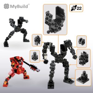 MyBuild Mecha Frame Rita 5006 - Red Robot Armor Mech Suit, Sci-Fi Building Bricks Mecha Building Kit