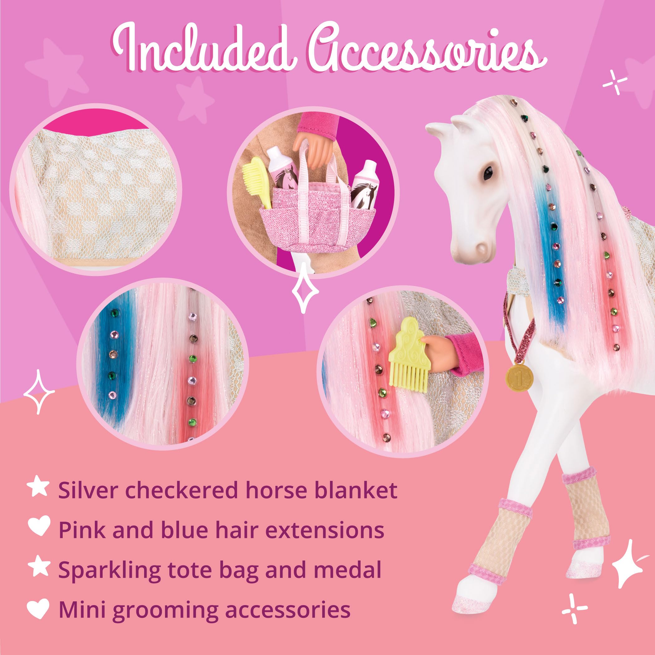 Glitter Girls – Groom and Show Equestrian Accessory Set – 14-inch Doll Clothes and Accessories for Girls Age 3 and Up includes Horse Blanket (1)