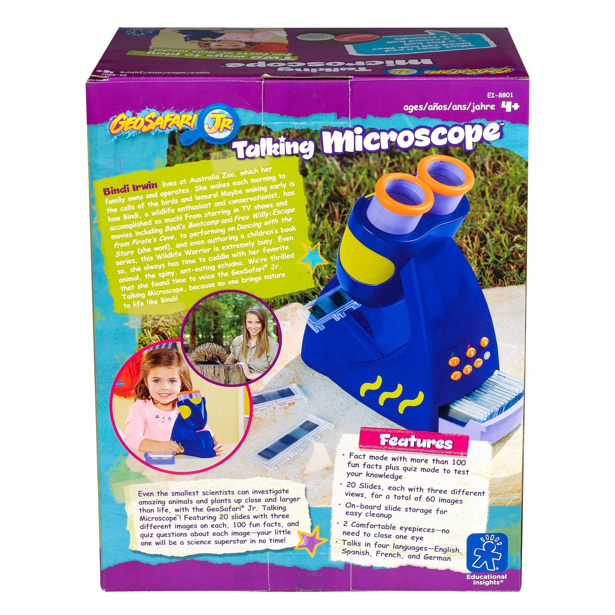 Educational Insights GeoSafari Jr. Talking Microscope Featuring Bindi Irwin: Microscope for Kids, STEM & Science Toy, Interactive Learning, Ages 3+