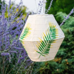 Allsop Home & Garden 31861 Soju Canvas Green Palm Solar Lantern,