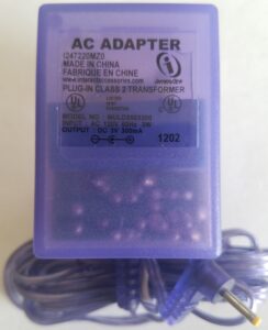 game boy color ac power adapter clear purple