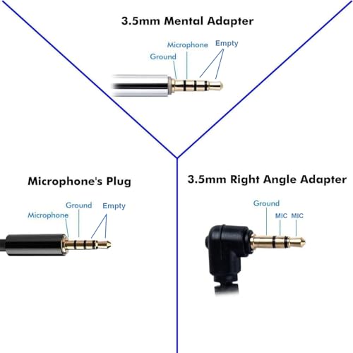 Lavalier Microphone, Professional Grade Omnidirectional Lapel Mic with Easy Clip on System, Perfect for Recording Interview/Video Conference/Podcast/Voice Dictation/Phone