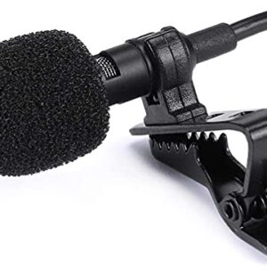 Lavalier Microphone, Professional Grade Omnidirectional Lapel Mic with Easy Clip on System, Perfect for Recording Interview/Video Conference/Podcast/Voice Dictation/Phone