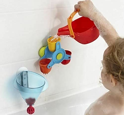 HABA Bathtub Ball Track Bathing Bliss Water Wonders - Waterwheel, Funnel and Watering Can for Endless Pouring Fun!