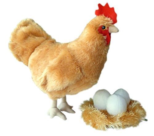 Adore 12" Standing Penny The Hen Chicken with Eggs and Nest Stuffed Animal Plush Toy