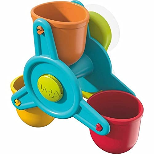 HABA Bathtub Ball Track Bathing Bliss Water Wonders - Waterwheel, Funnel and Watering Can for Endless Pouring Fun!