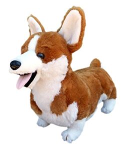 adore 13" cory the corgi dog stuffed animal plush toy with farting sound