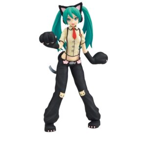 sega project diva arcade future tone hatsune miku super premium action figure nyanko, 9"