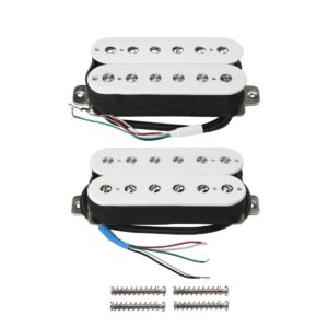 fleor alnico 5 guitar pickup double coil humbucker pickups neck and bridge set white