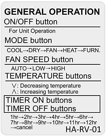 Replacement for Carrier Air V Airv Rv Air Conditioners Remote Control for 12-50095-00 12-50074-00 12-50152-00 68RV11302A 68RV14102A 68RV14103A 68RV14112A 68RV15102A 68RV15103A 68RV0010AA 68RV0010BA