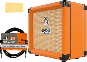 orange crush 12-watt guitar combo amplifier bundle with instrument cable and austin bazaar polishing cloth