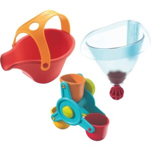 haba bathtub ball track bathing bliss water wonders - waterwheel, funnel and watering can for endless pouring fun!