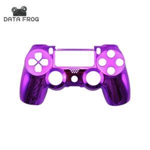 Ambertown Special Custom Full Housing Shell Case Cover with Buttons for PS4 for Sony Playstation 4 Dualshock 4 Wireless Controller - Chrome Purple/Rose Red