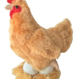 Adore 12" Standing Penny The Hen Chicken with Eggs and Nest Stuffed Animal Plush Toy