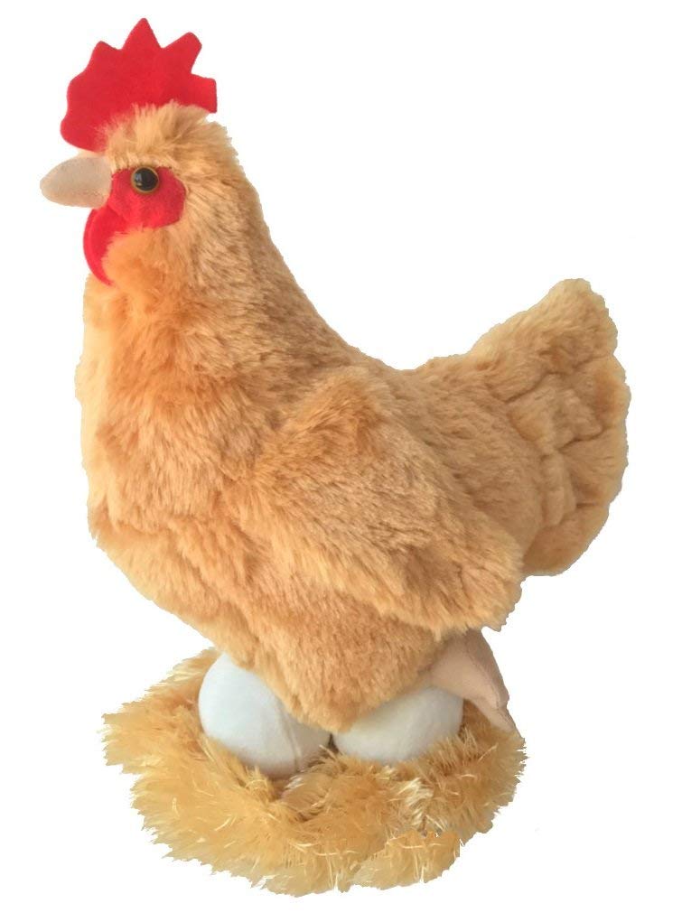 Adore 12" Standing Penny The Hen Chicken with Eggs and Nest Stuffed Animal Plush Toy