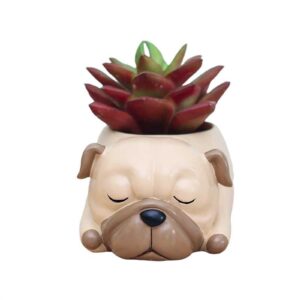 succulent pots,cute animal pug dog shaped air plant holder flower planters-plants not in included