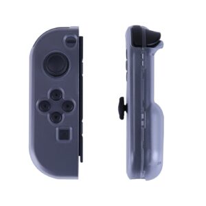 hde protective cover for nintendo switch joy-con controller plastic protectors snap on shell with comfort contoured back (clear)