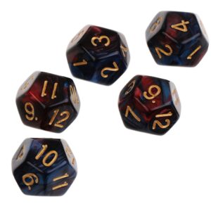 Jili Online 10pcs 12 Sided Dice D12 Polyhedral Dice for Dungeons and Dragons Roley Playing Games Dice Gift - Red Blue