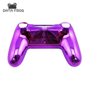 Ambertown Special Custom Full Housing Shell Case Cover with Buttons for PS4 for Sony Playstation 4 Dualshock 4 Wireless Controller - Chrome Purple/Rose Red