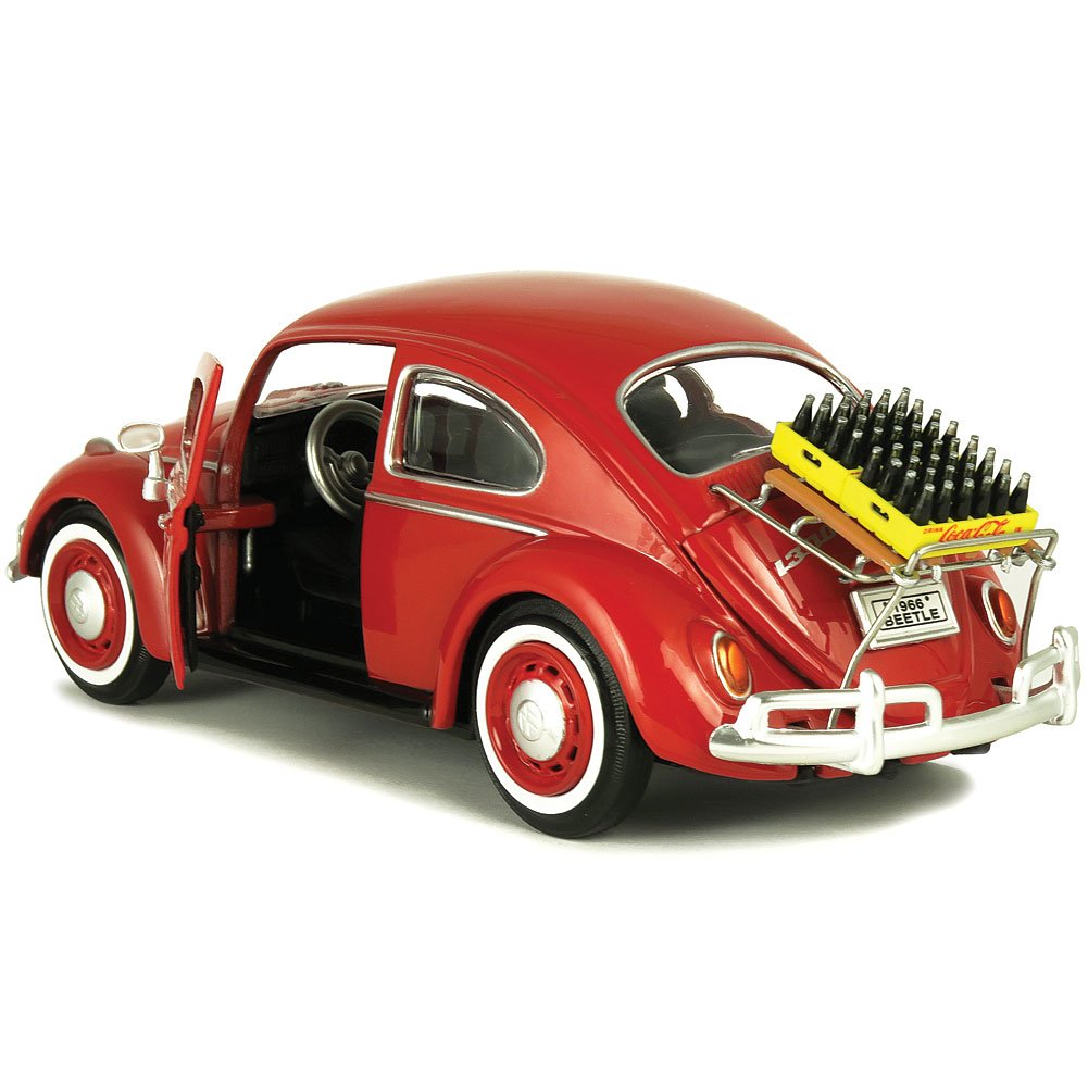 Coca-Cola 1/24 1967 Volkswagen Beetle with Rear Decklid Rack & 2 Bottle Cases