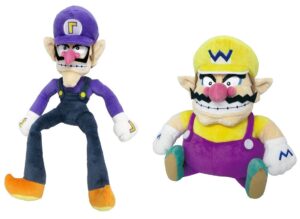 little buddy set of 2 super mario all star 1422 waluigi & 1421 wario stuffed plush dolls