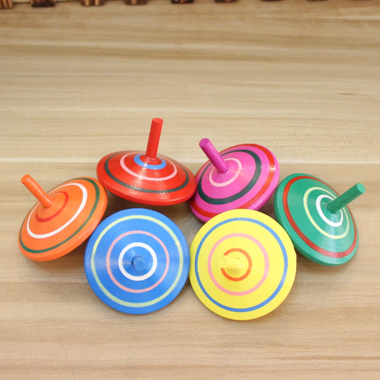 GoodPlay Gyroscope, 3 Pcs/Set Handmade Painted Wood Spinning Tops, Wooden Toys Educational Toys Kindergarten Toys Standard Tops