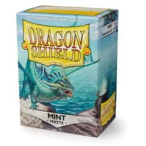 Dragon Shield Deck Protective Sleeves for Gaming Cards, Standard Size (100 sleeves), Matte Mint - AT-11025