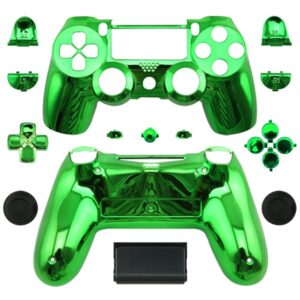 ambertown special custom full housing shell case cover with buttons for ps4 for sony playstation 4 dualshock 4 wireless controller - chrome green