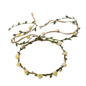 ddazzling flower crown floral wreath headband floral garland headbands photo props (ivory)