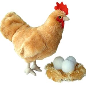 Adore 12" Standing Penny The Hen Chicken with Eggs and Nest Stuffed Animal Plush Toy