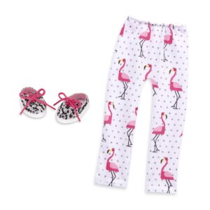 glitter girls – flamingo glow! shoes and leggings accessory set – 14-inch doll clothes and accessories for girls age 3 and up – children’s toys