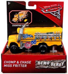 miss fritter chomp and chase 6 yellow school bus demo derby cars 3 disney pixar