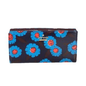 kate spade tangier floral stacy continental wallet, peacock blue