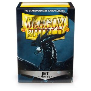 dragon shield standard size sleeves – matte jet 100ct - card sleeves are smooth & tough - compatible with pokemon, yugioh, & magic the gathering card sleeves – mtg, tcg, ocg