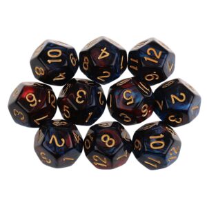 jili online 10pcs 12 sided dice d12 polyhedral dice for dungeons and dragons roley playing games dice gift - red blue