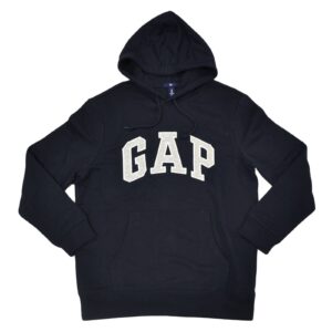 gap mens fleece arch logo pullover hoodie (large, sailor navy)